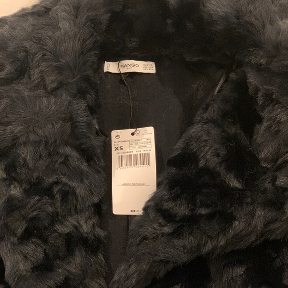 Mango | Jackets & Coats | Mango Navy Blue Faux Fur Coat Nwt | Poshmark